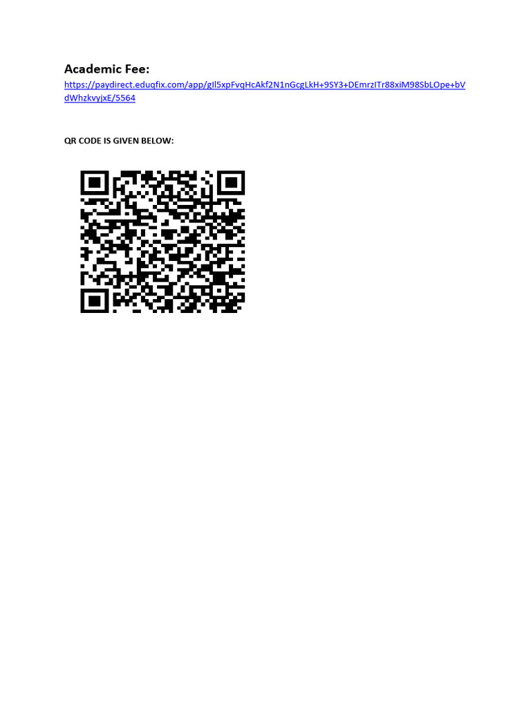 Academic Fee Link & QR Code | PDF