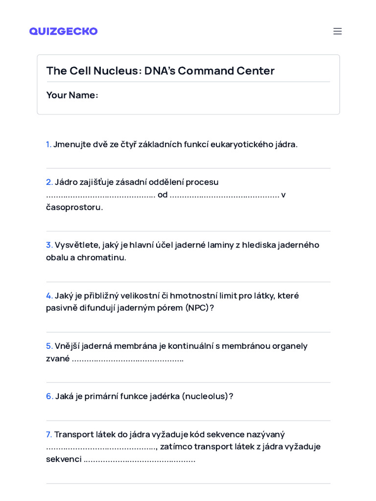 The Cell Nucleus_ DNA's Command Center | PDF