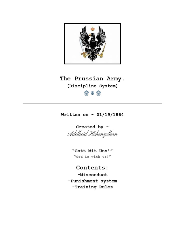 Prussian Army Discipline Manual | PDF