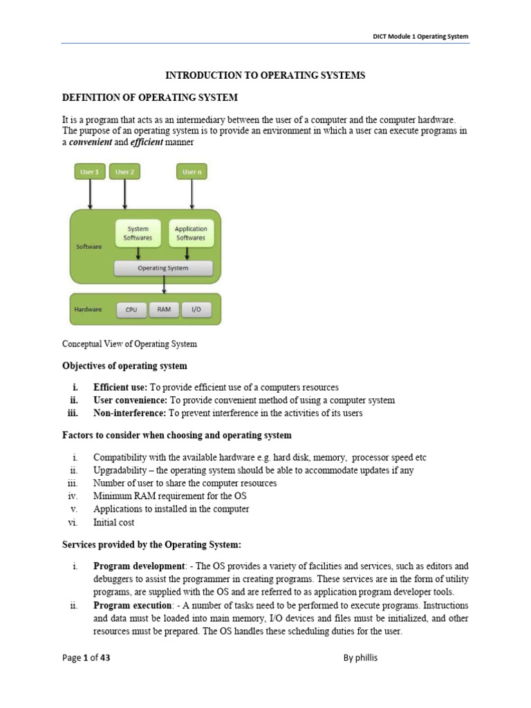 Introduction To Operating Systems | PDF | Operating System | Kernel ...