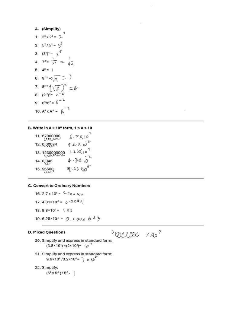 Math Simplification and Conversion Exercises | PDF