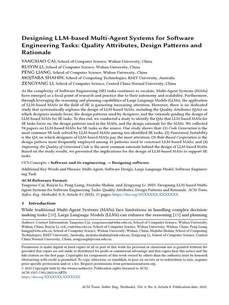 Designing LLM-based Multi-Agent Systems For Software Engineering Tasks ...