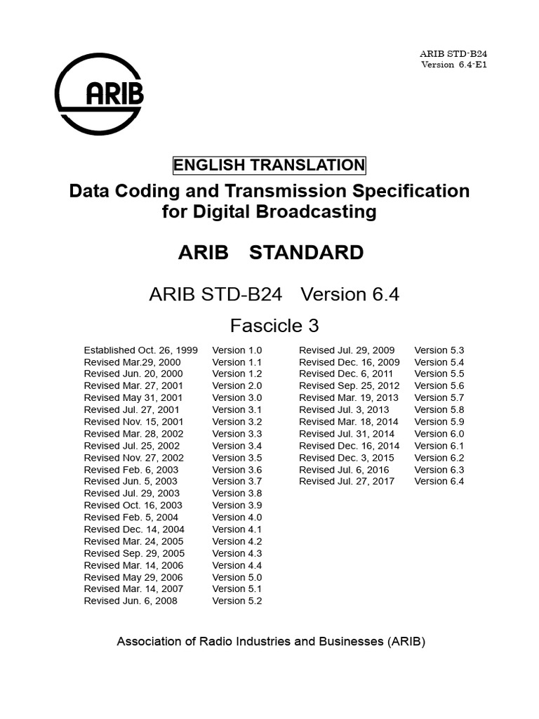 ARIB STD-B24v6 - 4-3p3-E1 | PDF | Computer Network | Network Packet