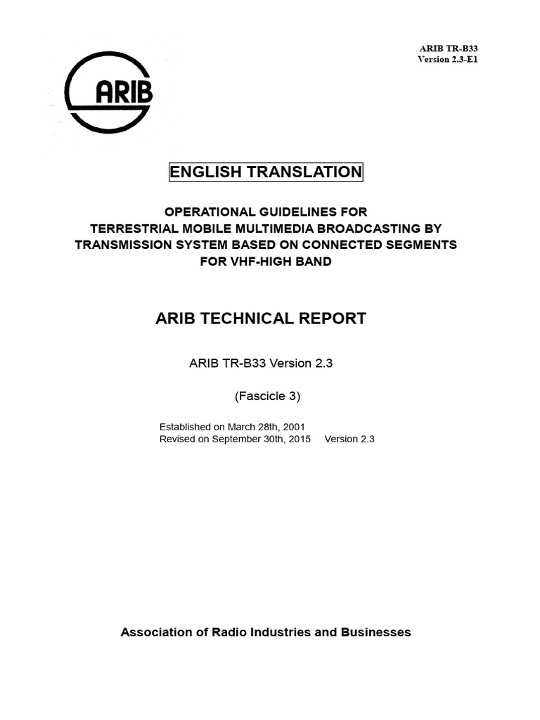 ARIB TR-B33v2 - 3-3p3-E1 | PDF | Uniform Resource Identifier | Metadata