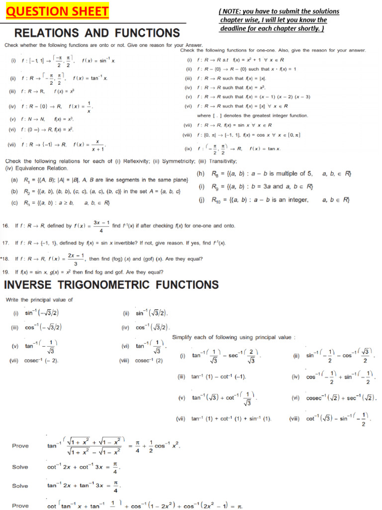 Question Sheet 12 | PDF