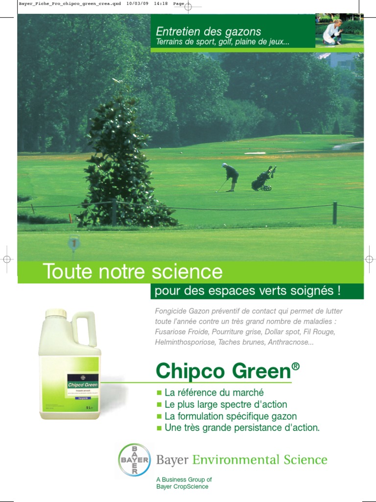 Fongicide Chipco Green pour gazon | PDF | Gazon | Fongicide