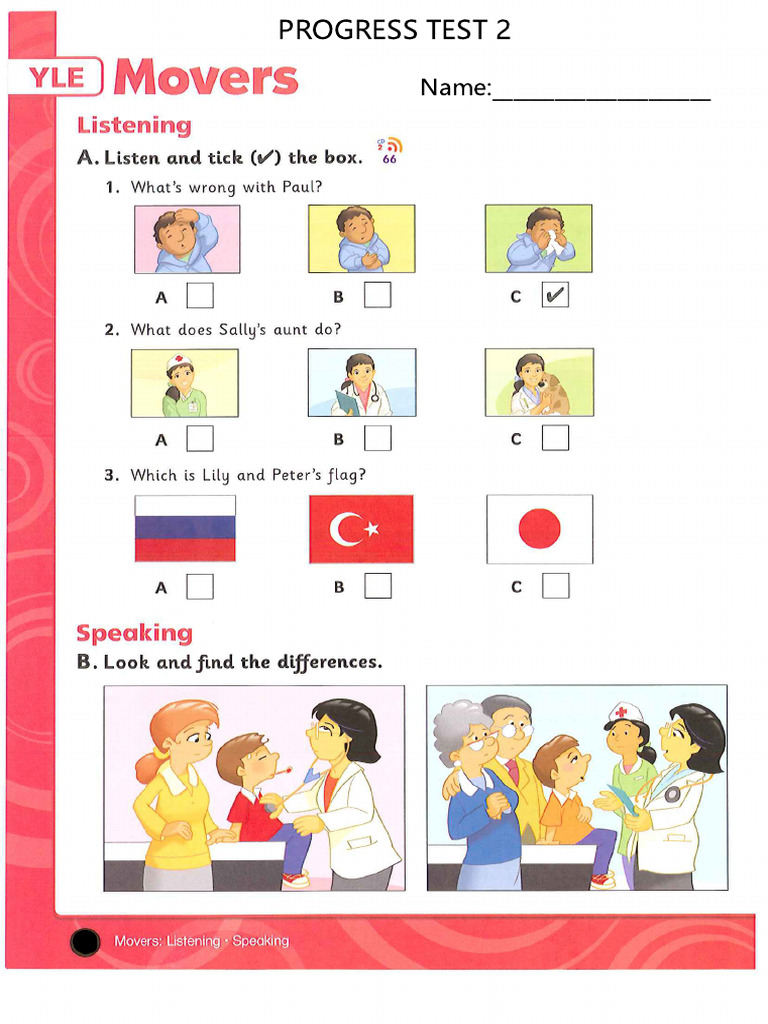 Mover 1 - Progress Test 2 | PDF