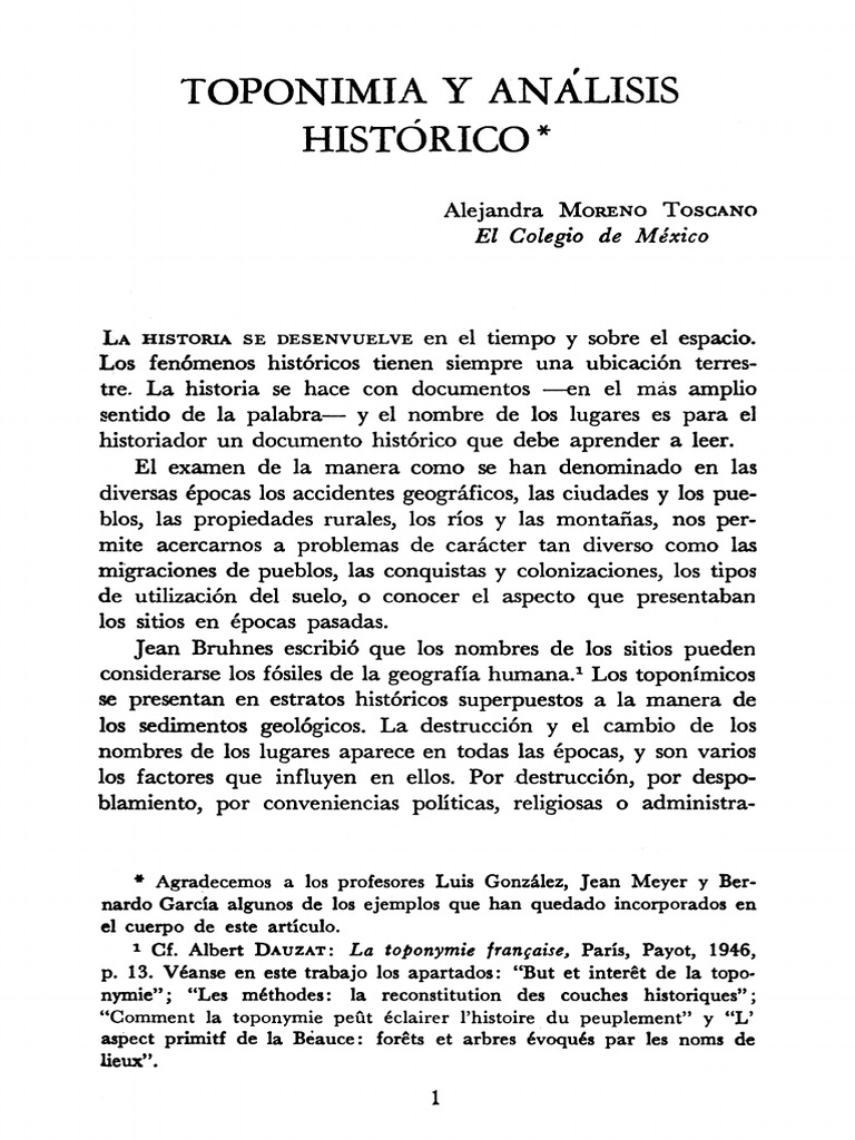 Hist?Rico : Toponimia Y An?Lisis | PDF