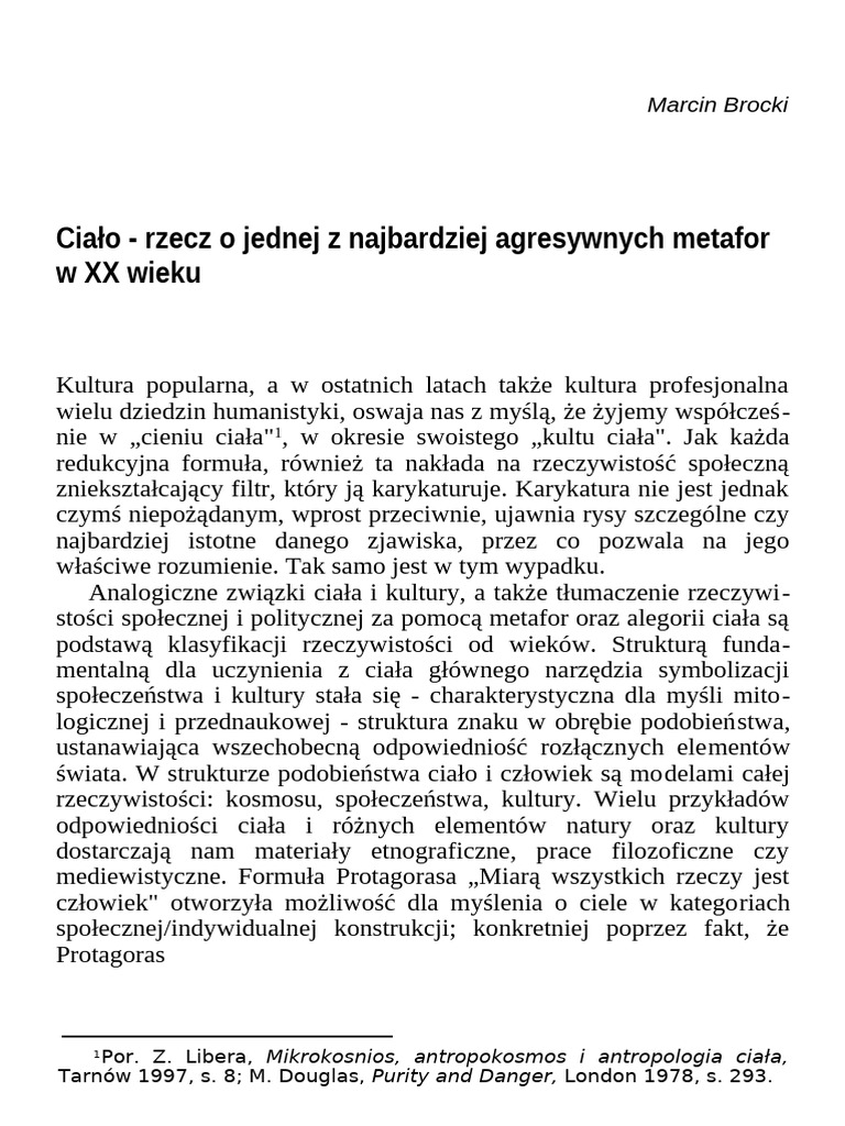 Brocki Cialo Rzecz o Jednej Z Najbardziej Agresywnych Metafor W 20 ...