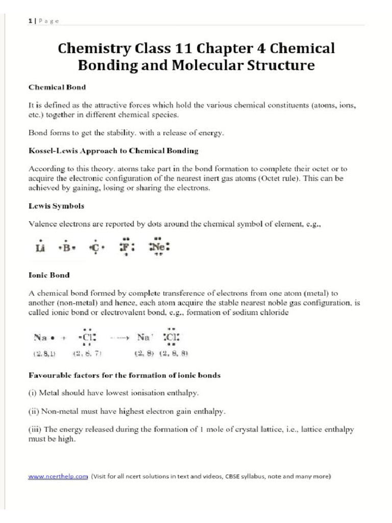 Chemistry Chapter 4 | PDF