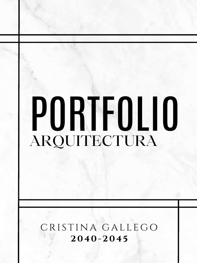 Documento A4 Portada Portfolio Profesional Minimalista Blanco y Negro | PDF
