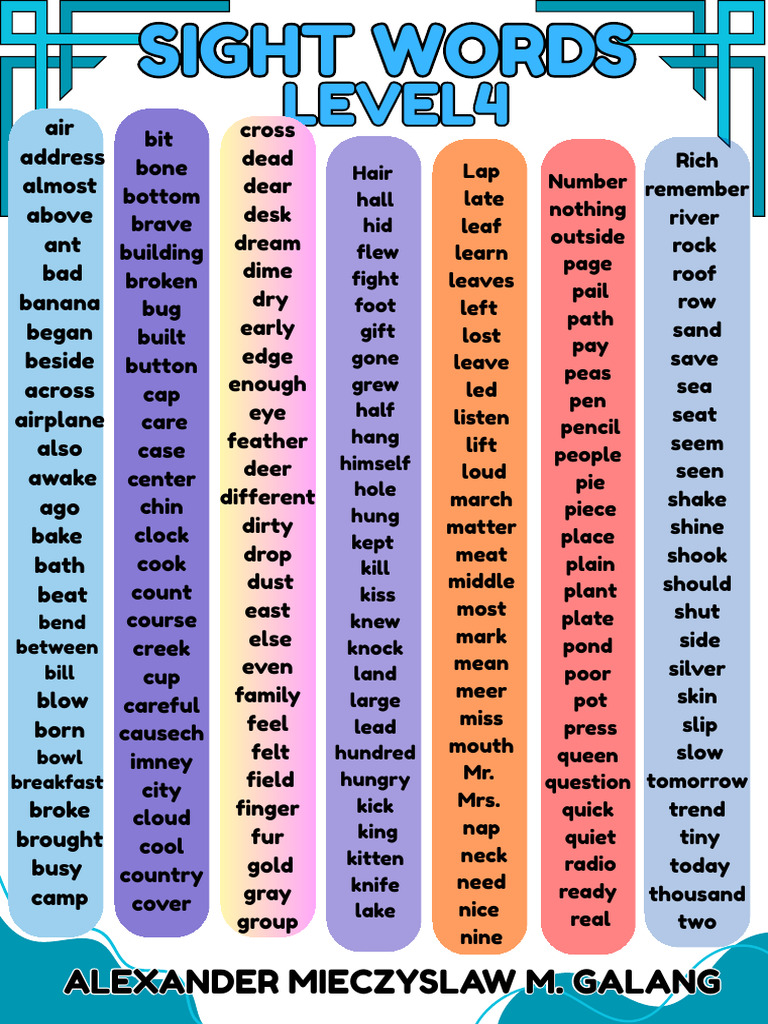 Sight Words Level 1 | PDF