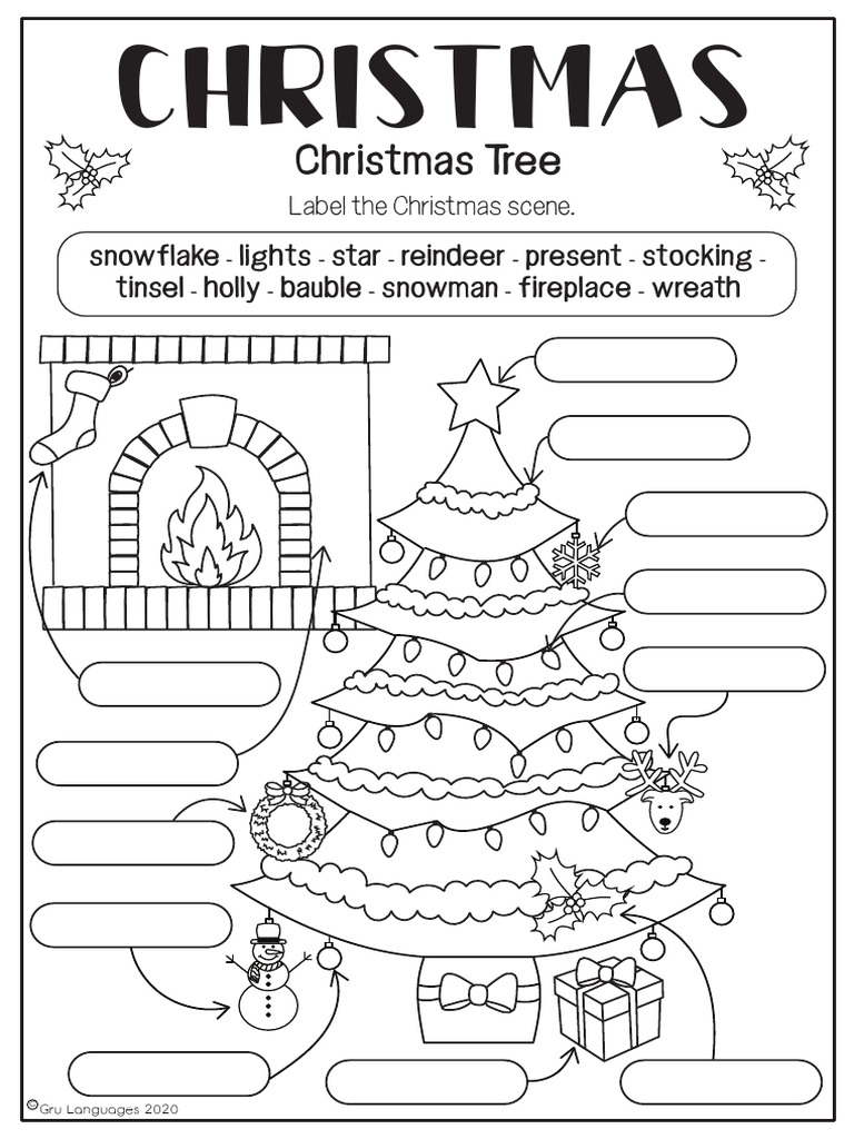 Christmas Scene Labeling Guide | PDF