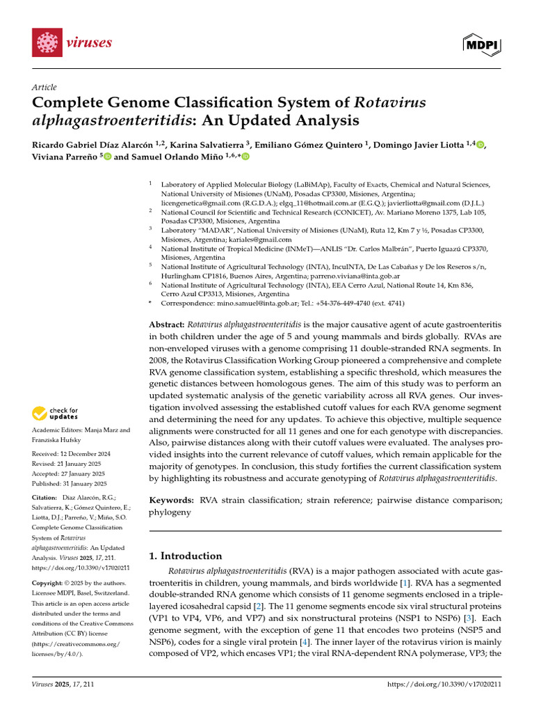Updated Rotavirus Genome Classification | PDF | Phylogenetics | Virus