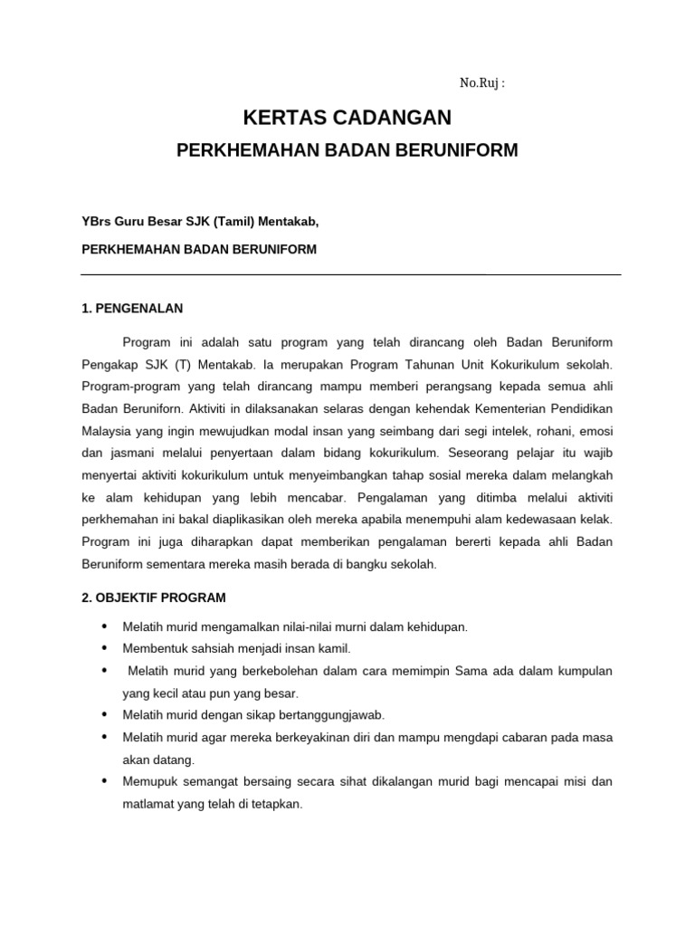Kertas Kerja Perkhemahan 2023 | PDF