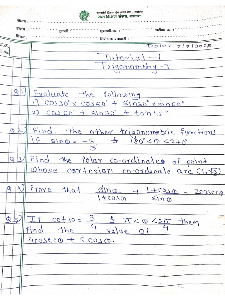 Tutorial Mathematics | PDF