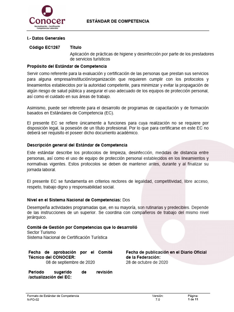 EC1267 Aplicación de prácticas de higiene y desinfección por parte de ...