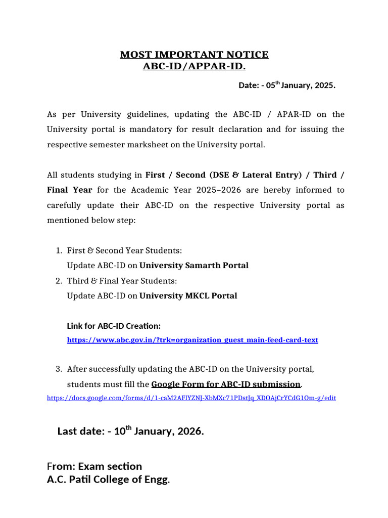 ABC Id Notice | PDF