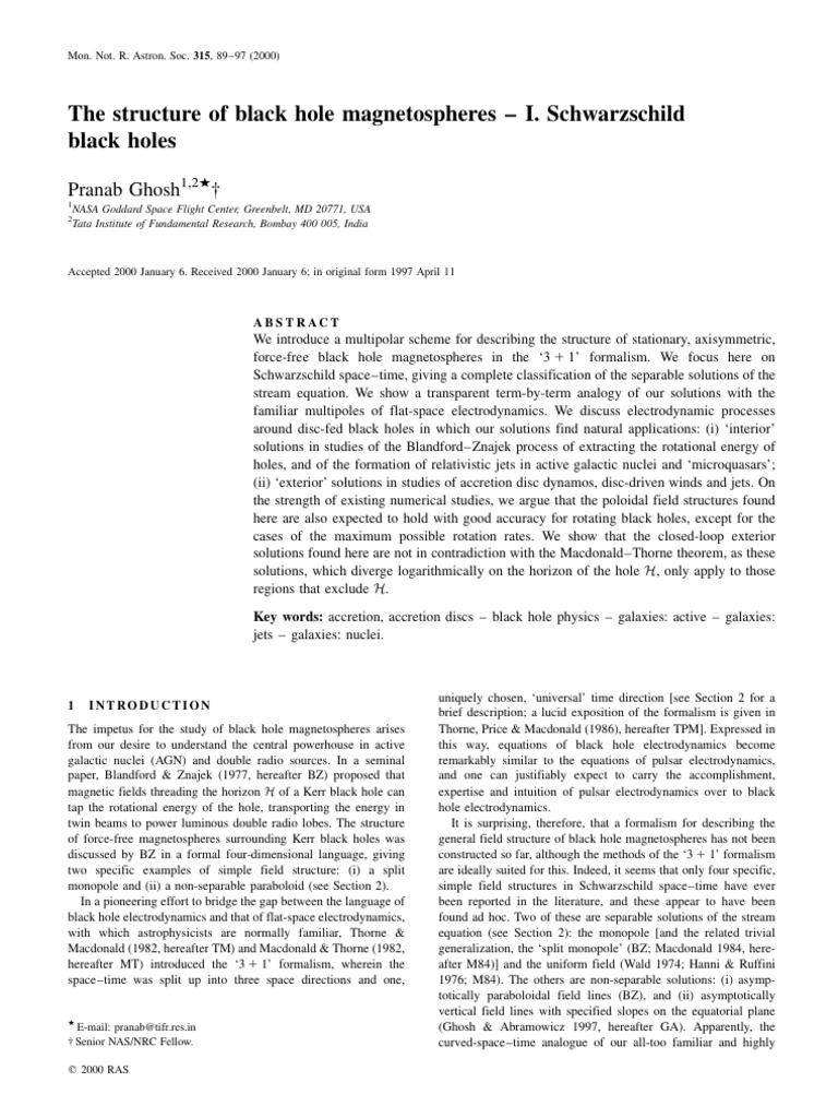 The Structure of Black Hole Magnetospheres I. Schwarzschild Black Holes ...