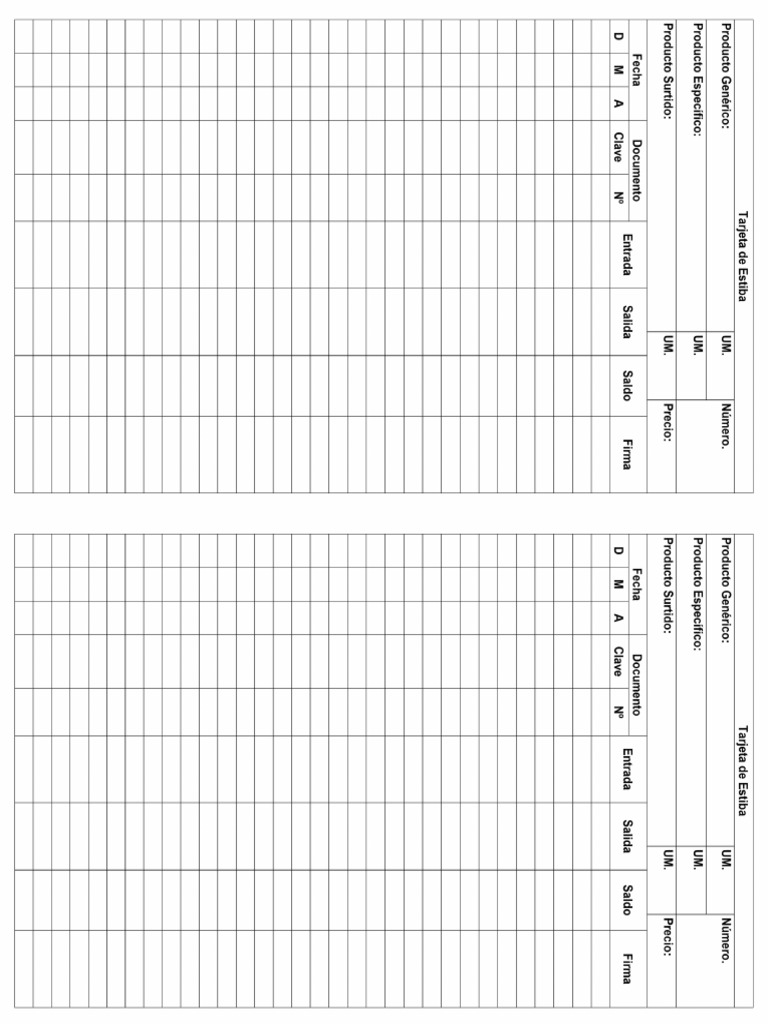 Tarjeta de Estiba | PDF