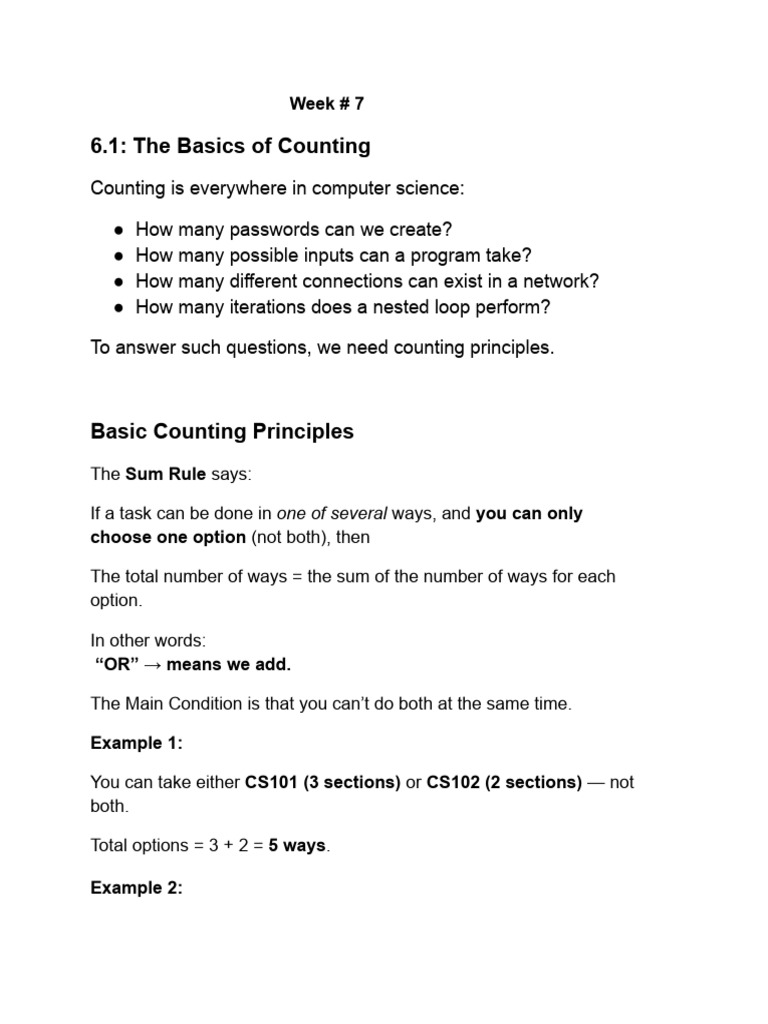 Counting Principles in Computer Science | PDF | Relational Model ...