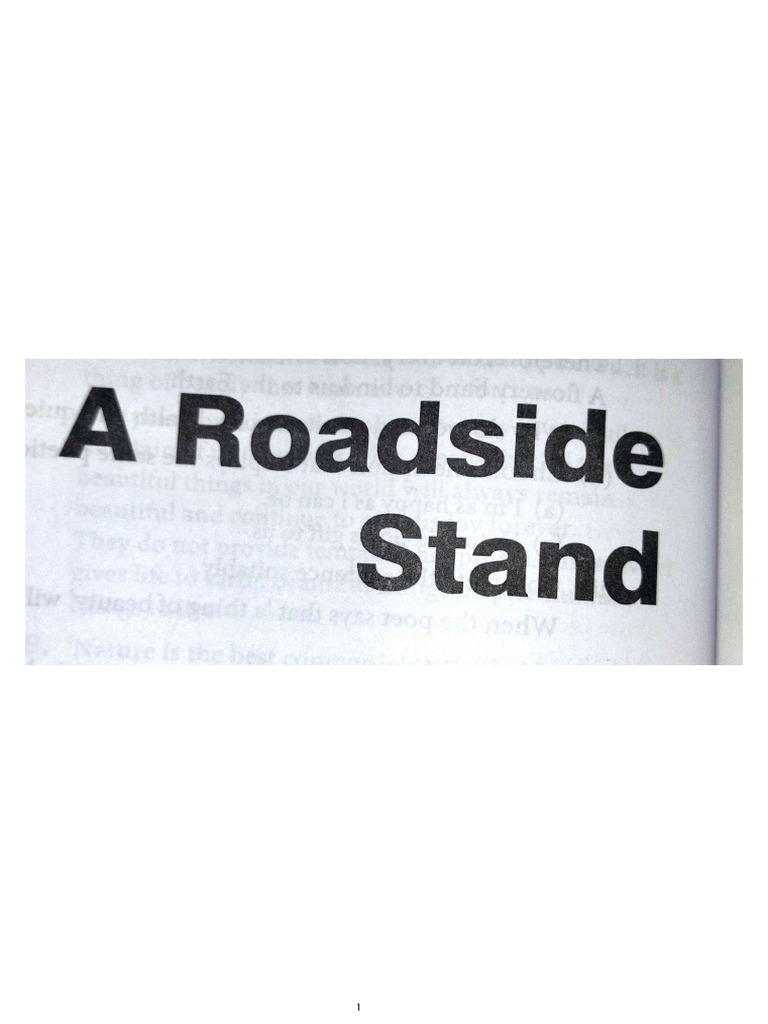 A Roadside Stand | PDF