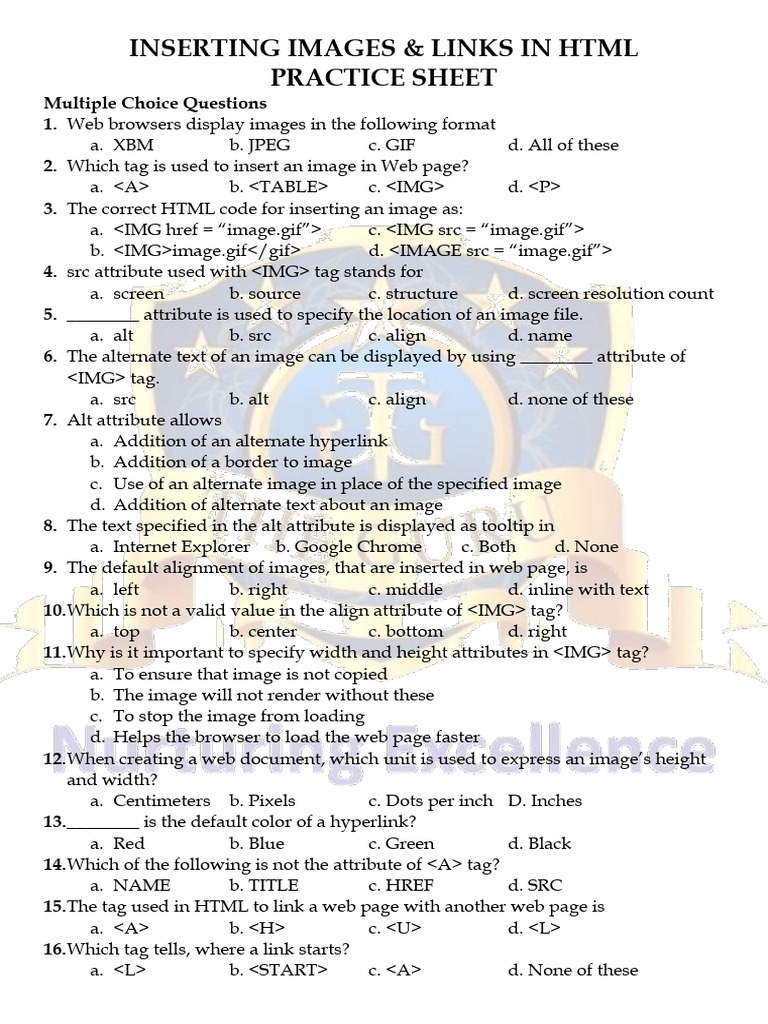 Computer Applications Images Links Tables Forms & Css Sheets | PDF ...