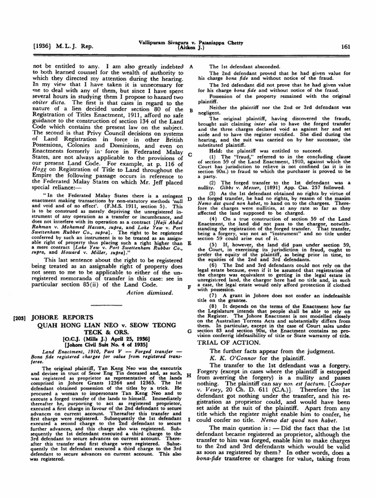 Quah Hong Lian Neo V Seow Teong Teck & Ors | PDF