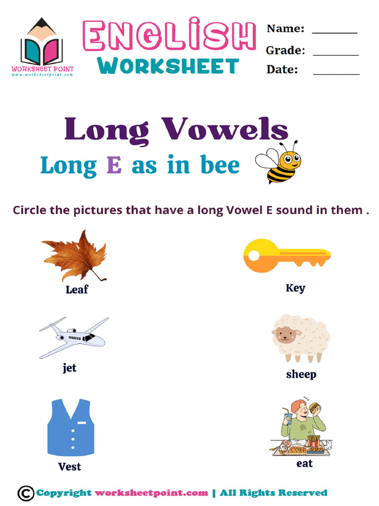 Long Vowels Worksheetpoint - Com (PDF) Identify The Long Vowel Sounds ...