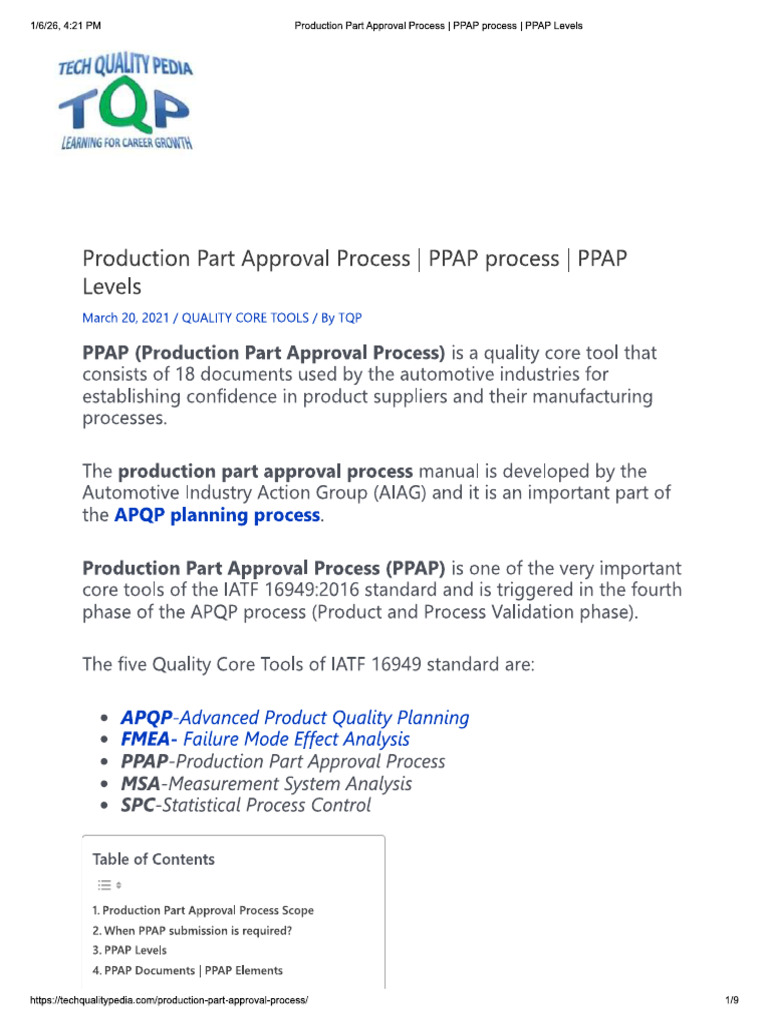 Ppap Notes | PDF