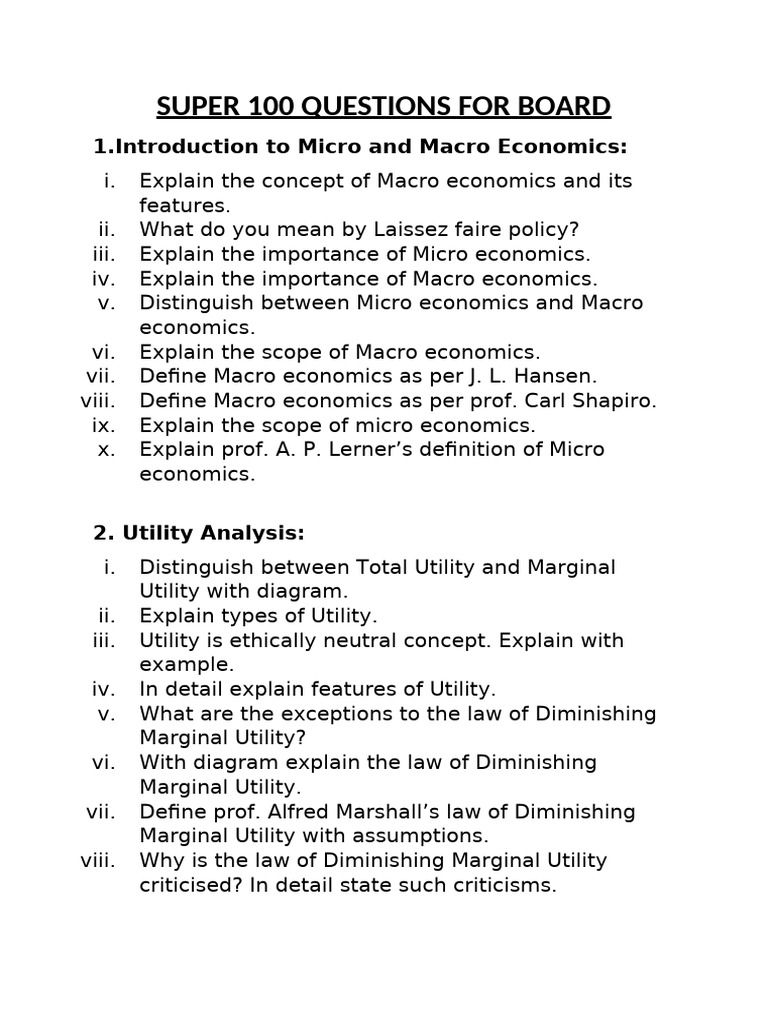 Comprehensive Economics Q&A Guide | PDF | Supply (Economics) | Price ...