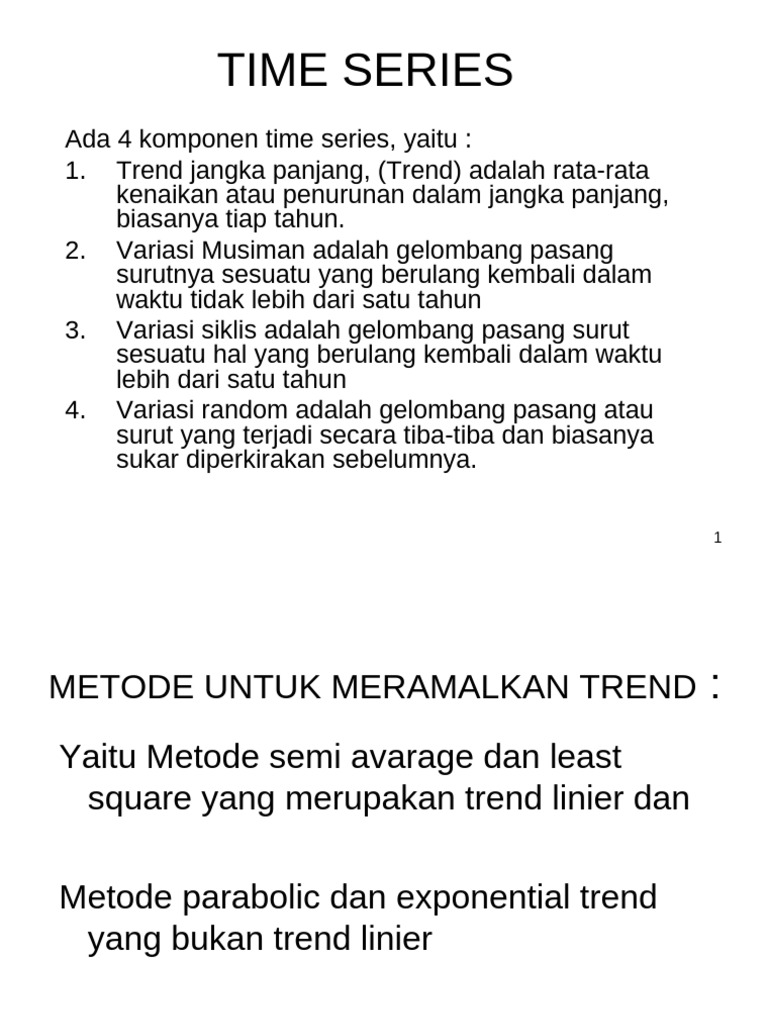 Komponen dan Metode Time Series | PDF