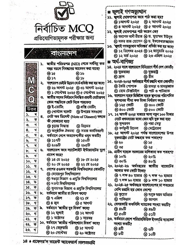 200 Selected MCQ | PDF