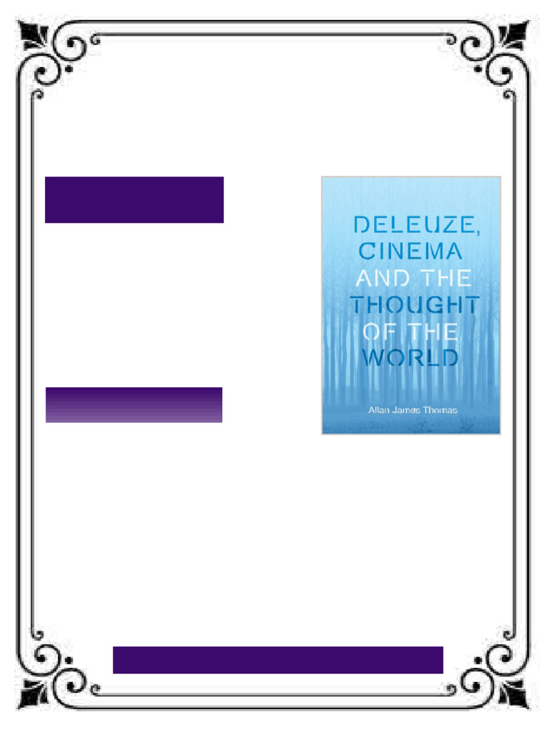 Deleuze Cinema and the Thought of the World Allan J Thomas eBook master ...