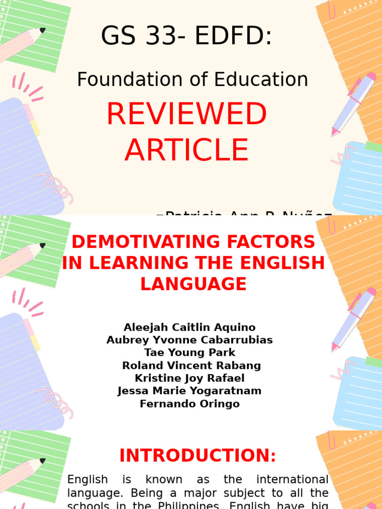 Samplework Ng Professor Namin Gs 33 Edfd Foundation of Education ...