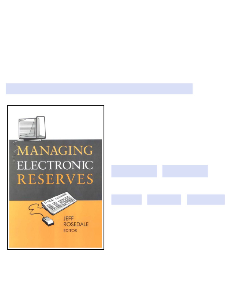 Managing Electronic Reserves 1st Edition Jeff Rosedale - ebook and ...