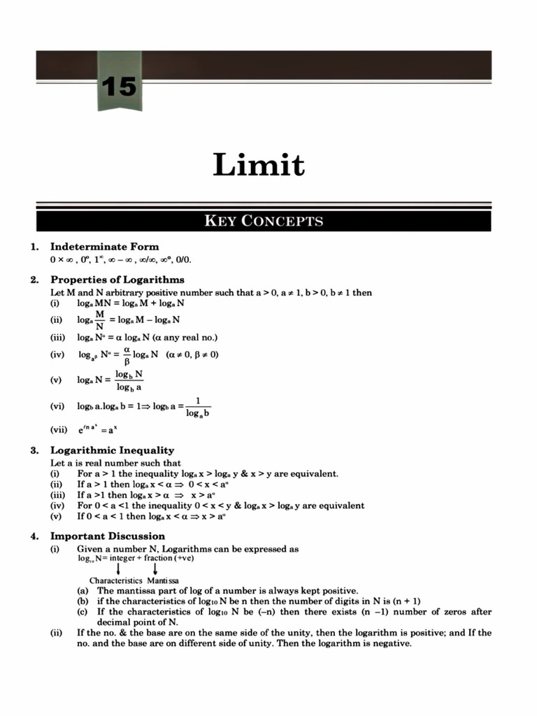 Limit and Differentiation Formulas | PDF