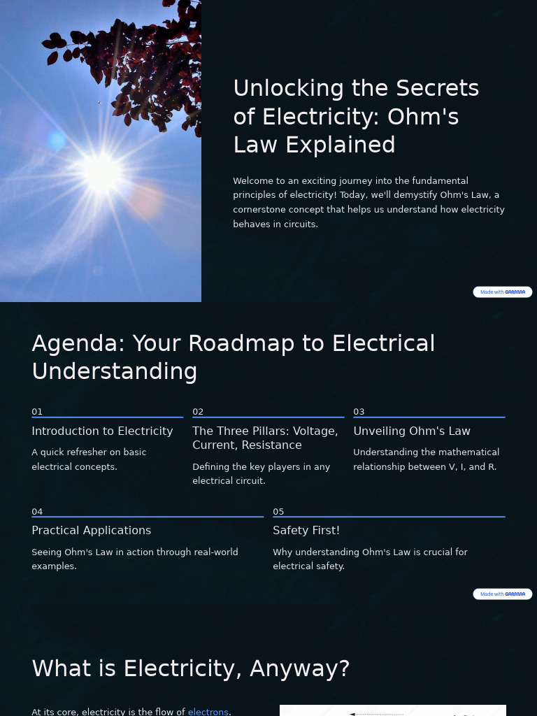 Unlocking the Secrets of Electricity Ohms Law Explained Copy | PDF ...