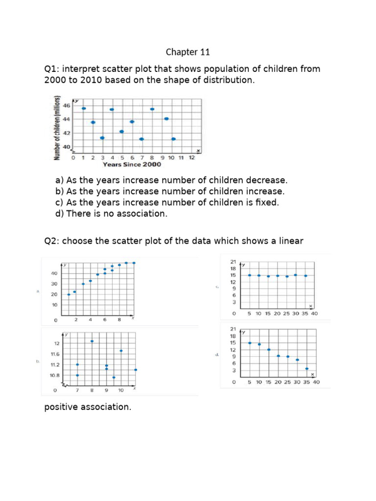 Chapter 11 Revision | PDF | Scatter Plot