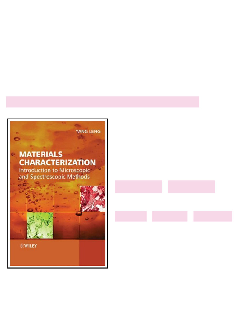 Materials Characterization Introduction to Microscopic and ...