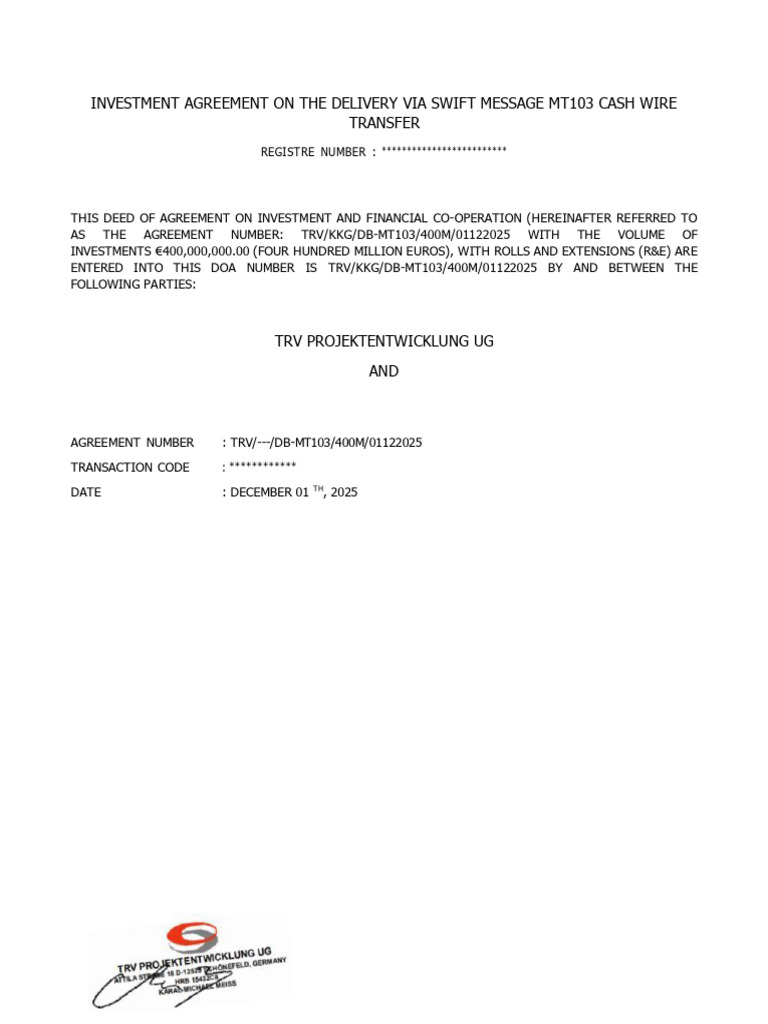 Mt103 Cash Wire Transfer-Kosong | PDF | Legal Liability | Wire Transfer