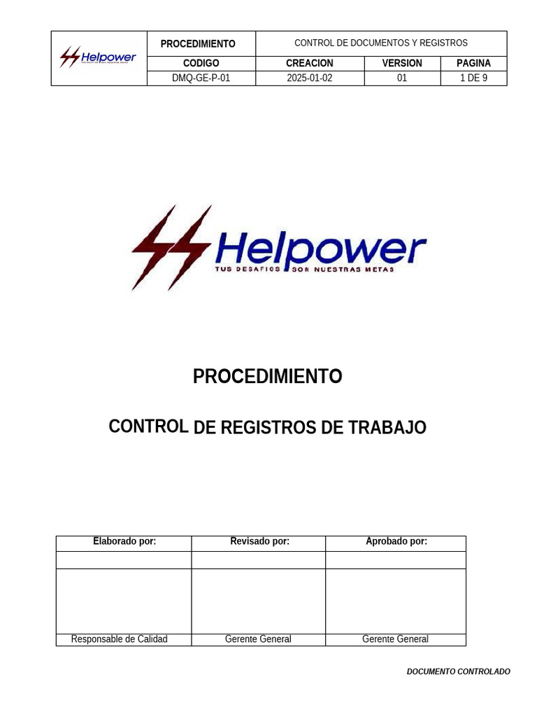 Dmq-Ge-P-01 Procedimiento Control de Documentos y Registros | PDF | Sistema de información ...
