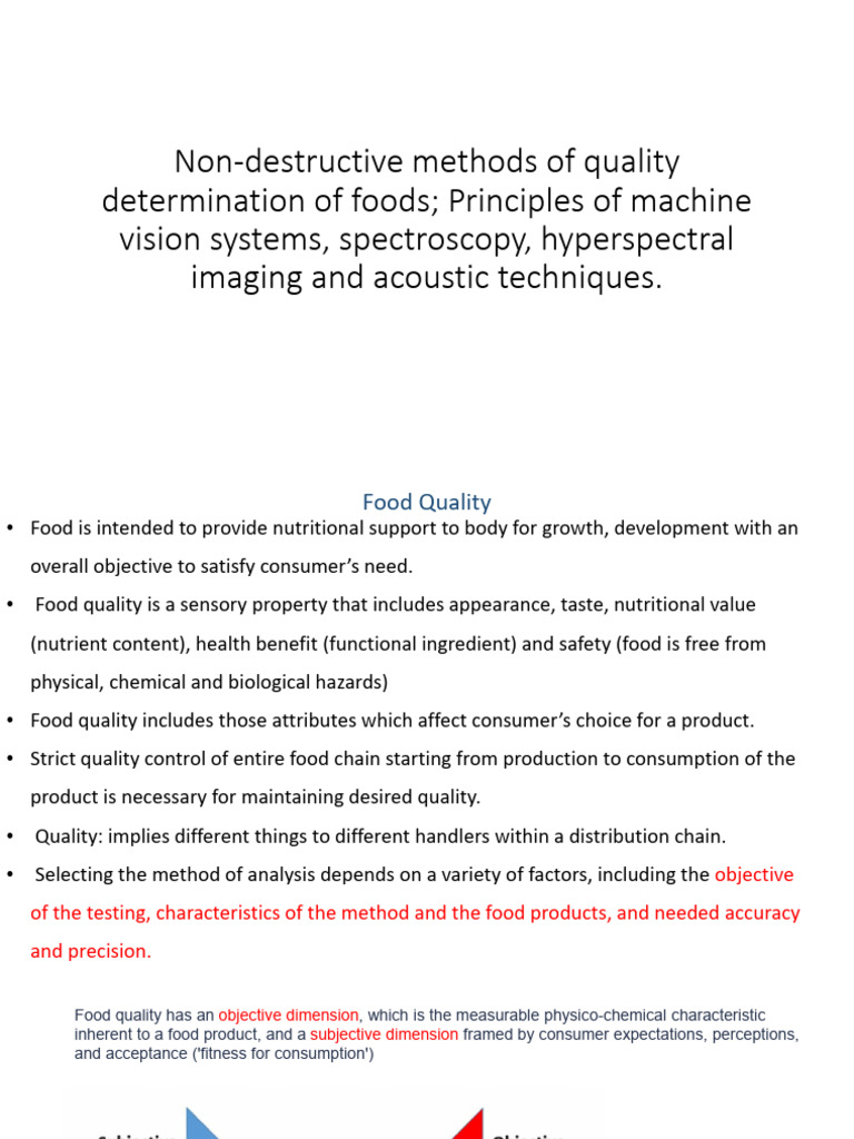 Non-Destructive Food Quality Analysis Techniques | PDF | Infrared ...