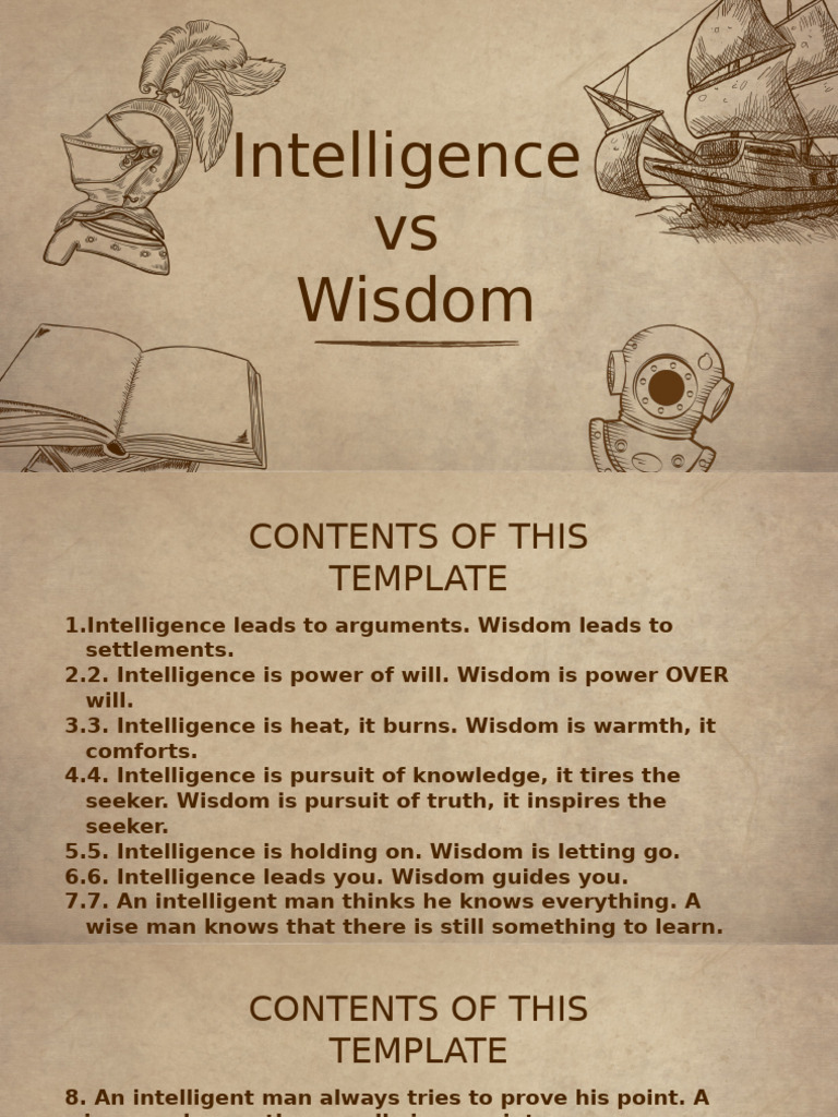 Wise Vs Intelligent | PDF