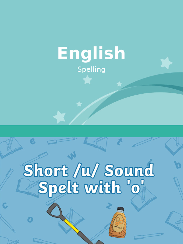 2.1.11 Lesson Presentation Short u Sound Spelt with o | PDF