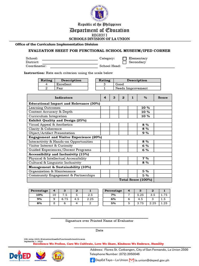 Evaluation-Sheet_museo-iped-corner | PDF | Learning