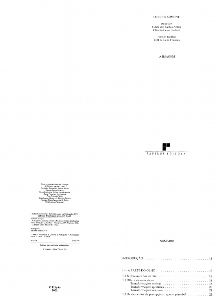 A Imagem AUMONT, Jacques. | PDF