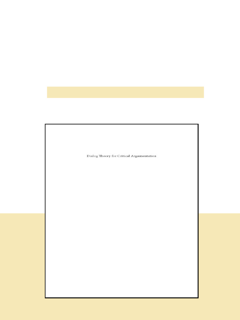Dialog Theory For Critical Argumentation Walton Douglas Neil No Waiting ...