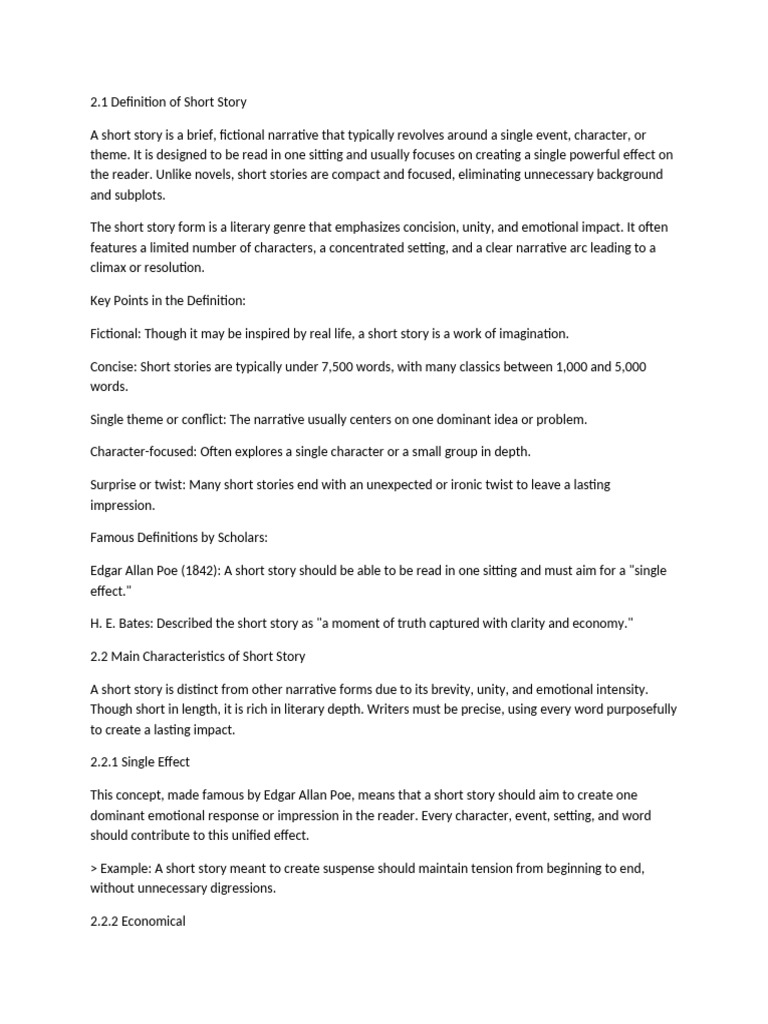 Understanding Short Story Essentials | PDF | Short Stories | Narrative