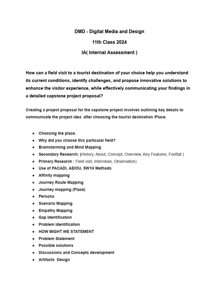 Capstone Project Proposal Guide for DMD | PDF | Concept | Cognition